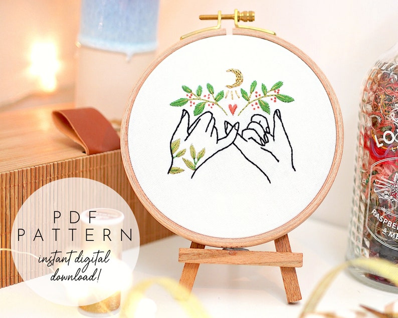 Pinky Promise Embroidery Pattern PDF Digital Download With - Etsy