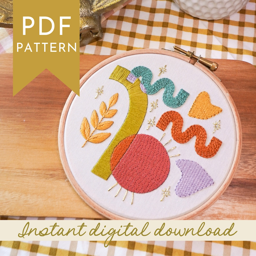 Abstract Nature Embroidery Pattern PDF Digital Download With Step-by ...