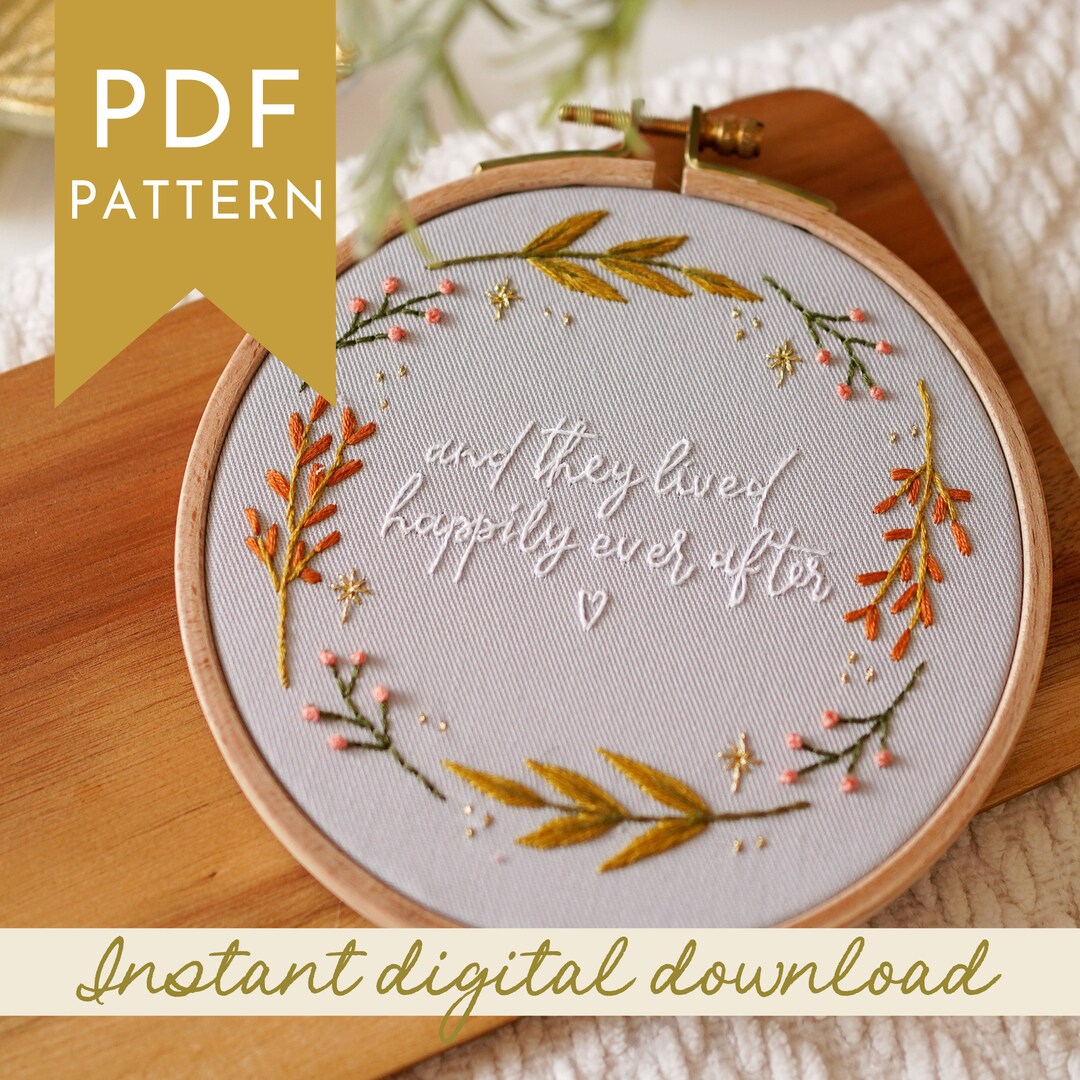 Happily Ever After Embroidery Pattern PDF Digital Download With Step-by ...