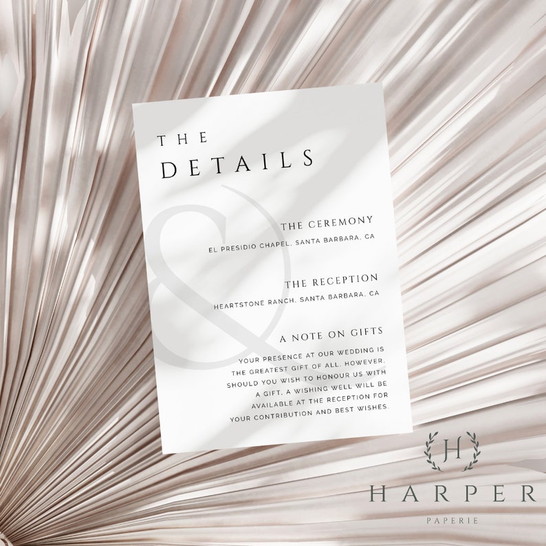 Details Card Enclosure Card Template Editable Printable Minimalist ...