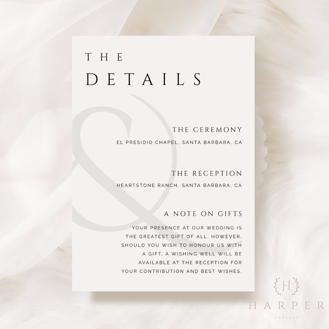 Details Card Enclosure Card Template Editable Printable Minimalist ...