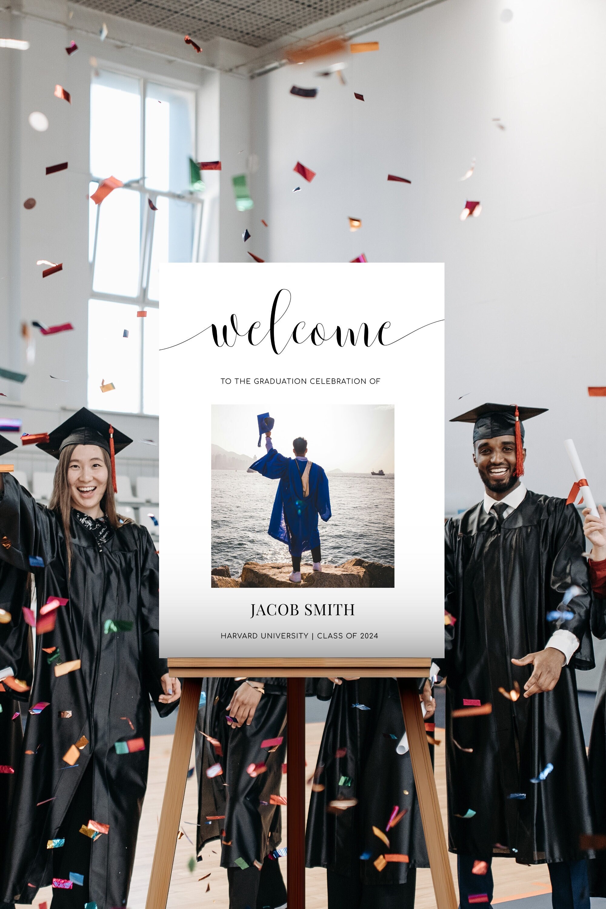 Graduation Welcome Sign With Photo Graduation Welcome Sign Custom ...