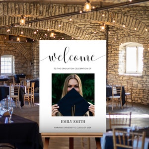 Graduation Welcome Sign With Photo Graduation Welcome Sign Custom ...