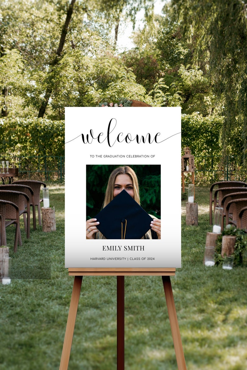 Graduation Welcome Sign With Photo Graduation Welcome Sign Custom ...