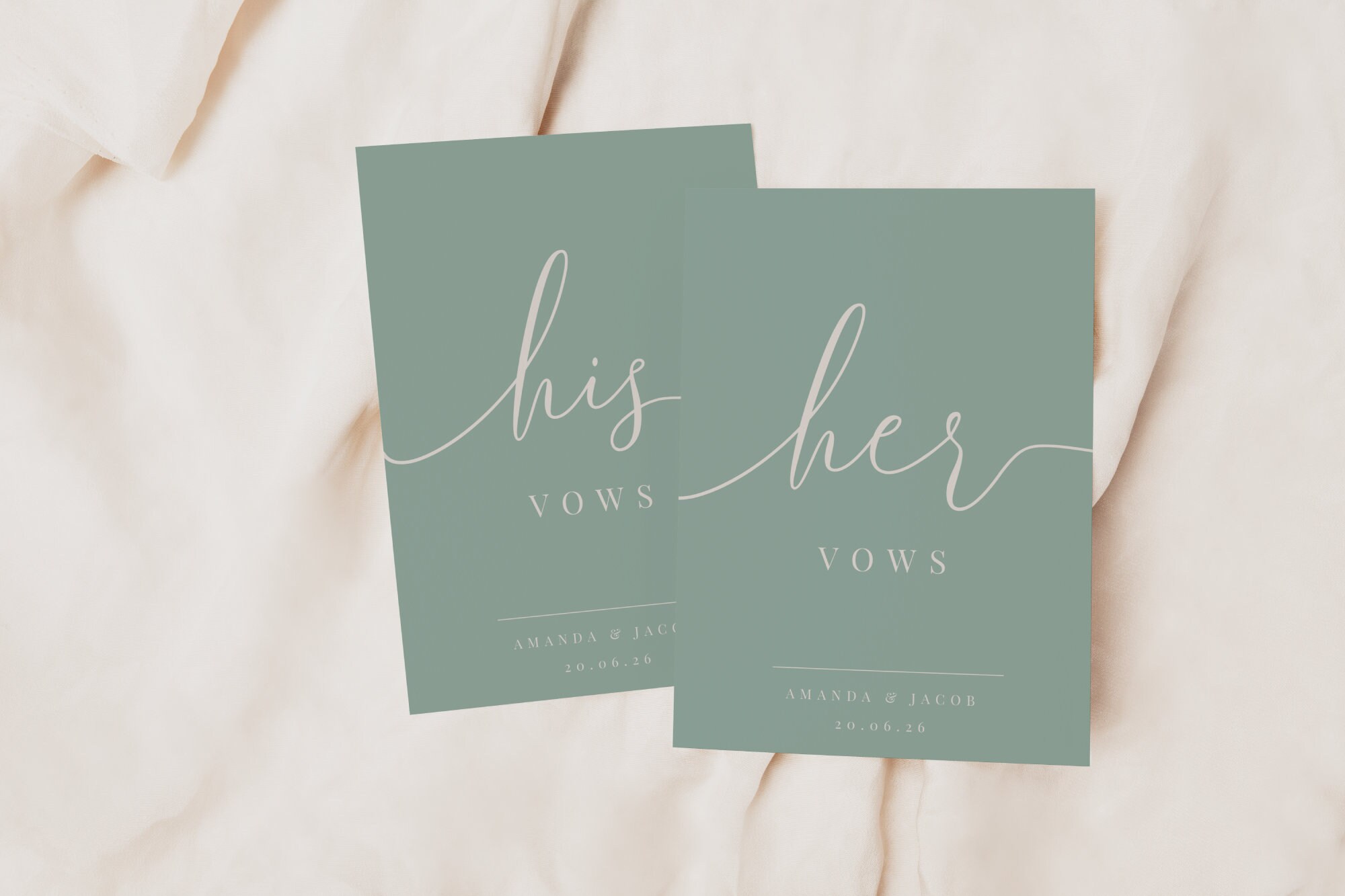 His and Hers Modern Wedding Vows Template Instant Download Editable ...