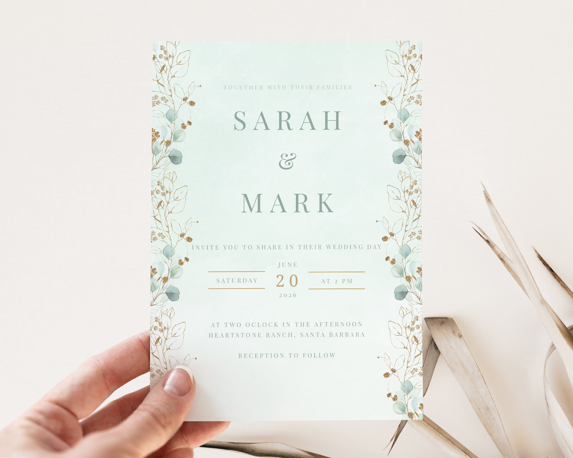 SARAH Invitation Instant Download Editable Elegant Modern Minimal ...
