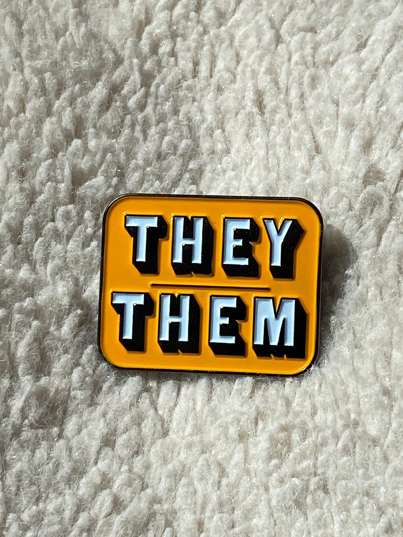 Pronoun Pin They Them Pronoun Pin Enamel Pronoun Pin - Etsy