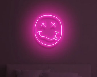 Neon Smiley Face - Etsy
