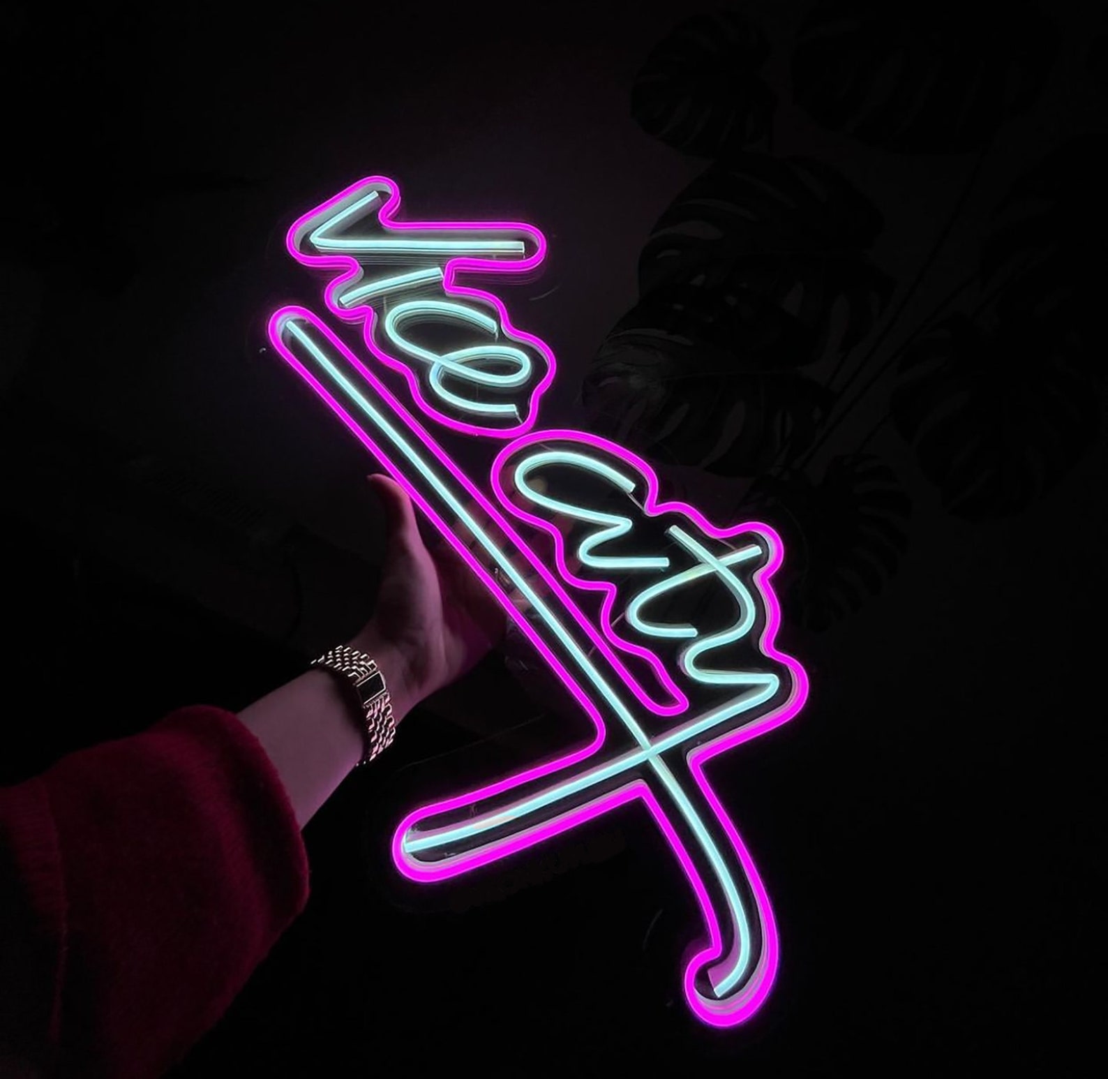 Vice City Pink Custom Neon Sign Pink Vice City Led Lights - Etsy