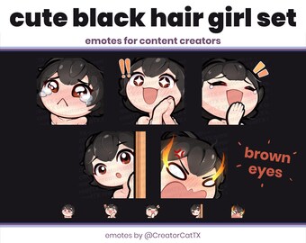 Chibi Girl Emote Bundle for Twitch Discord and Youtube - Etsy