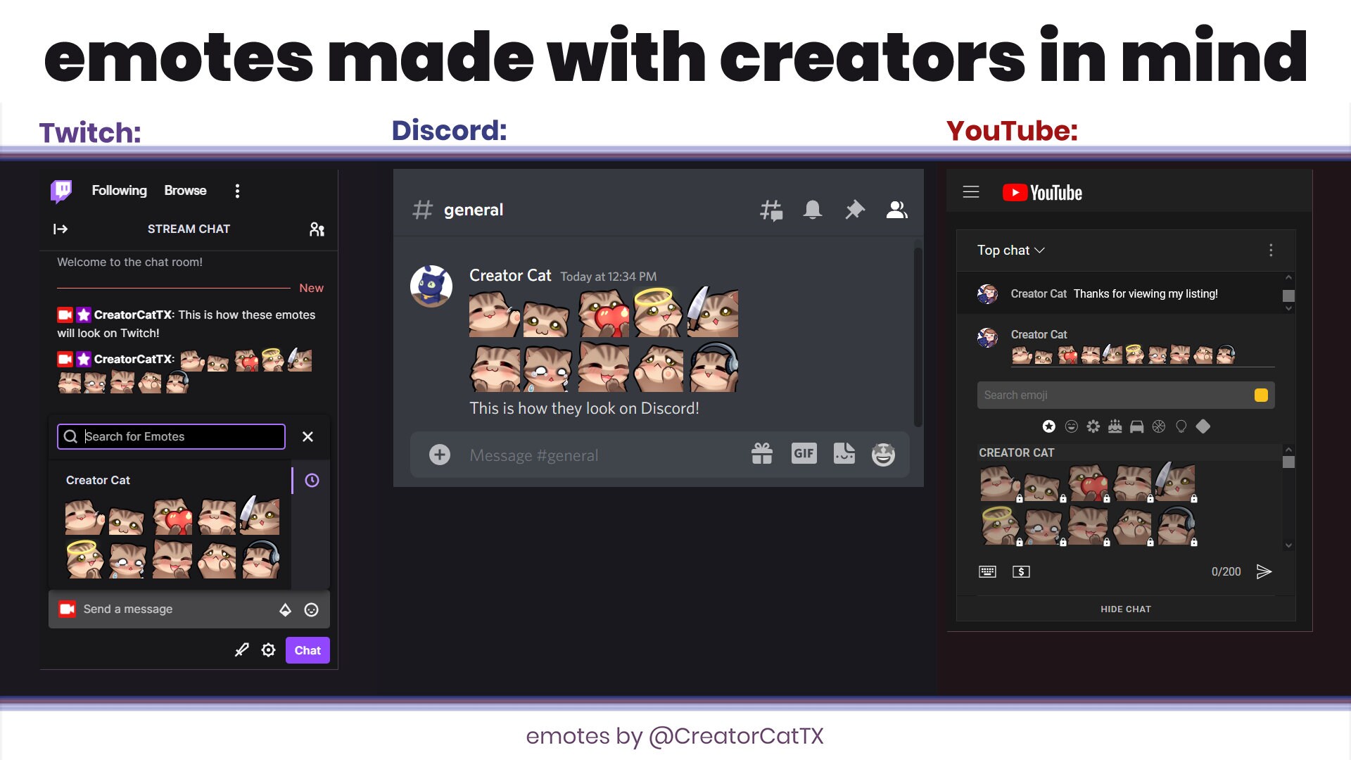 Brown Striped Cat Cute Chibi Emotes Pack Pray Laugh Jam - Etsy