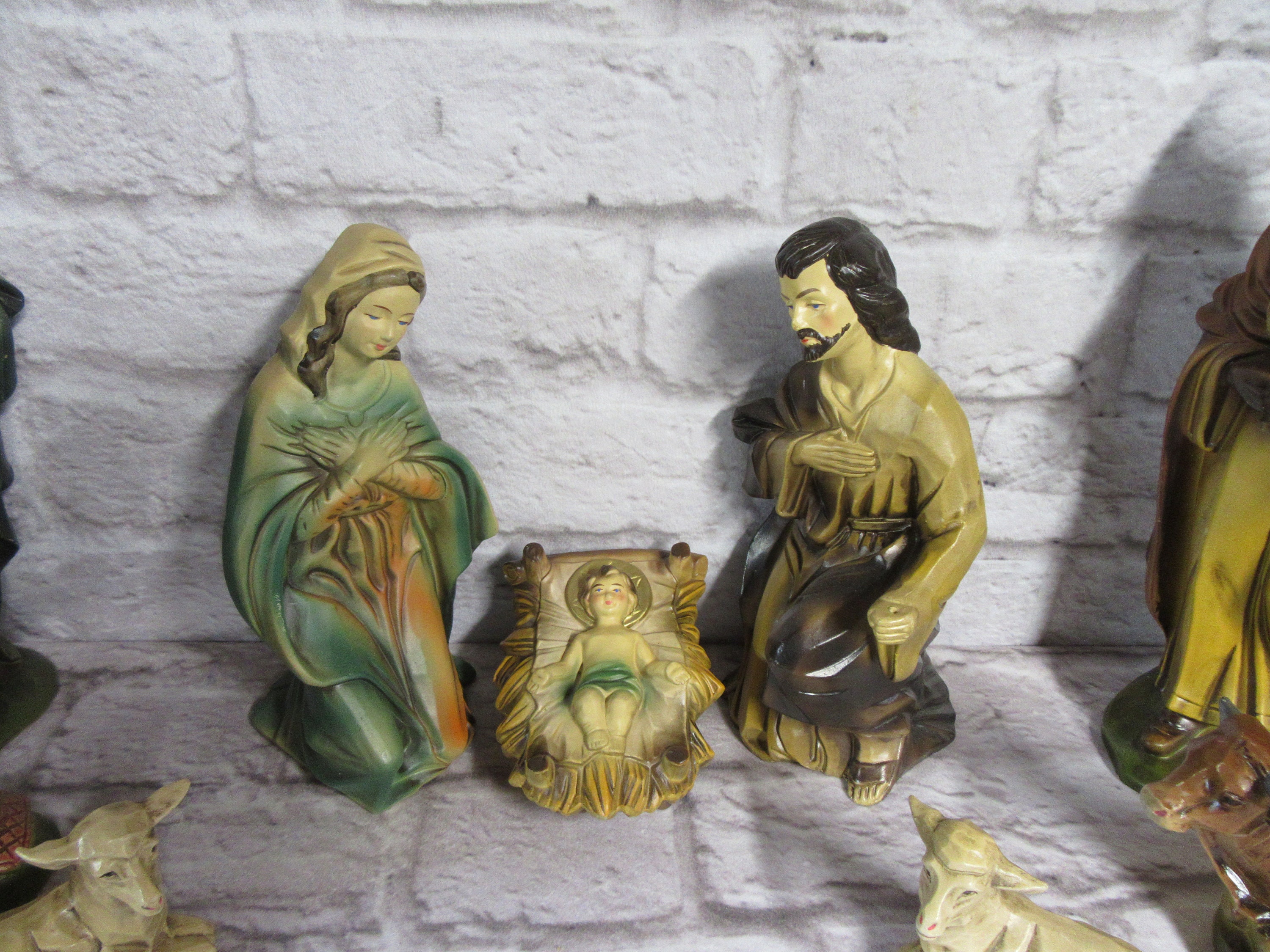 RARE Vintage 1960s Set of Nine Paper Mache Nativity Baby Jesus Made in ...