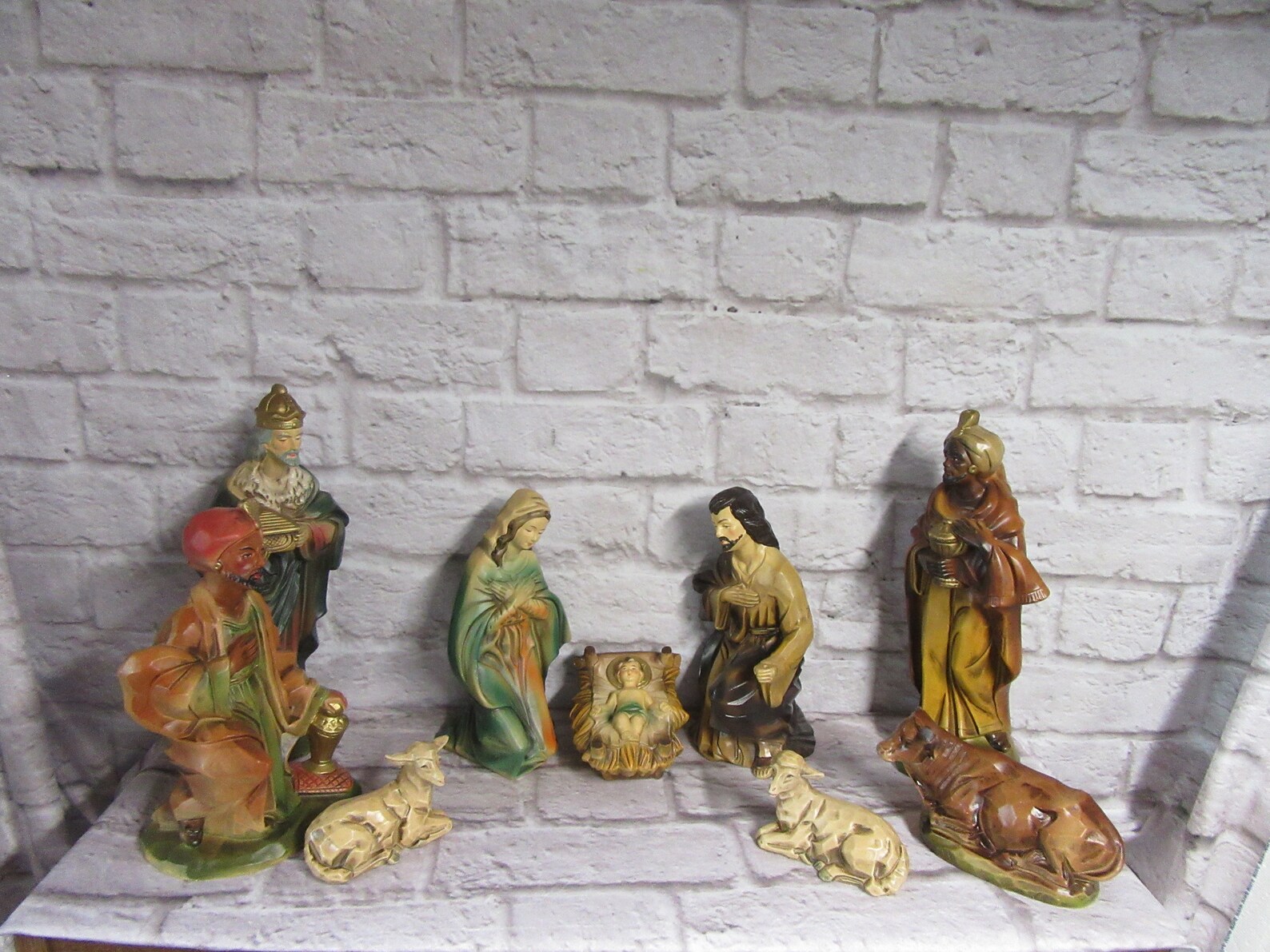 RARE Vintage 1960s Set of Nine Paper Mache Nativity Baby Jesus Made in ...