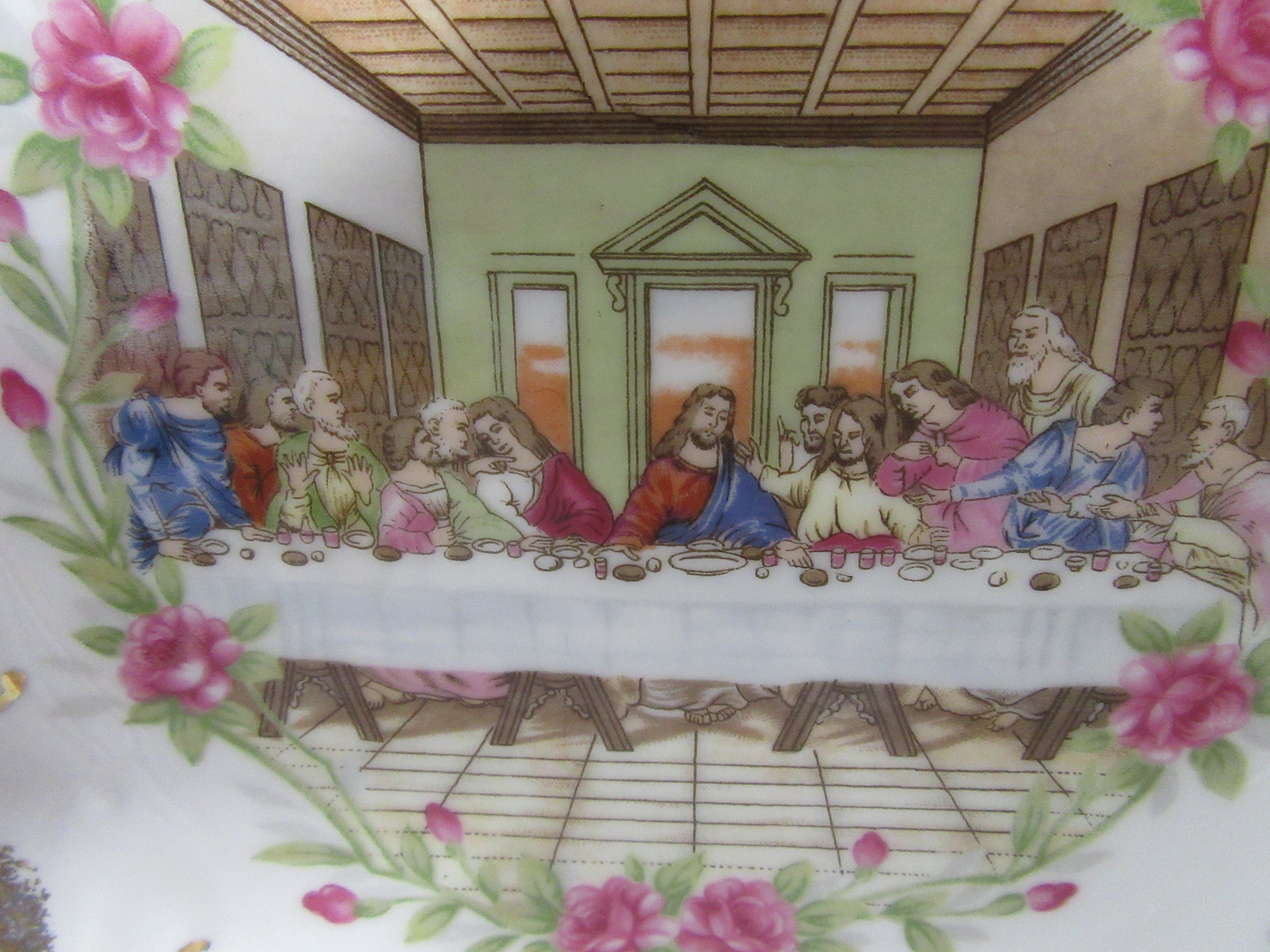 Vintage 70'S Era LAST SUPPER PLATE 18k Gold Trim Made in - Etsy