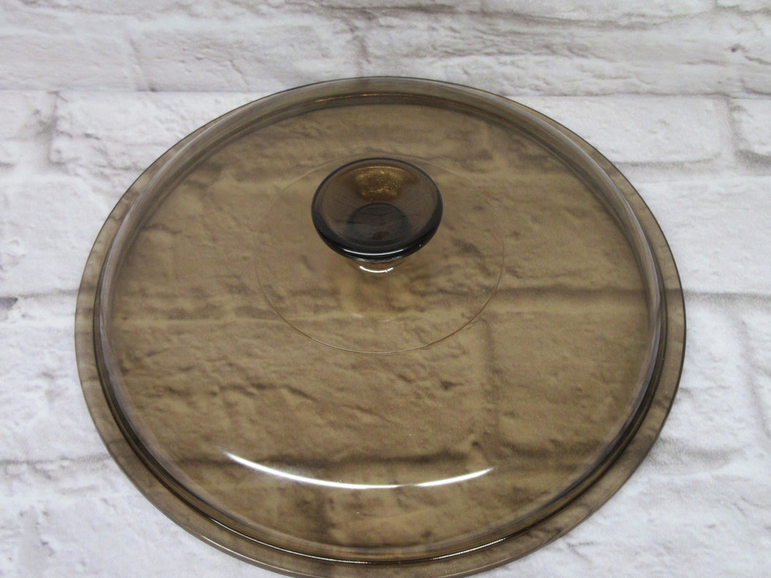 Pyrex B Corning Visions Ware Amber Glass Lid Round Replacement 10 Inch ...