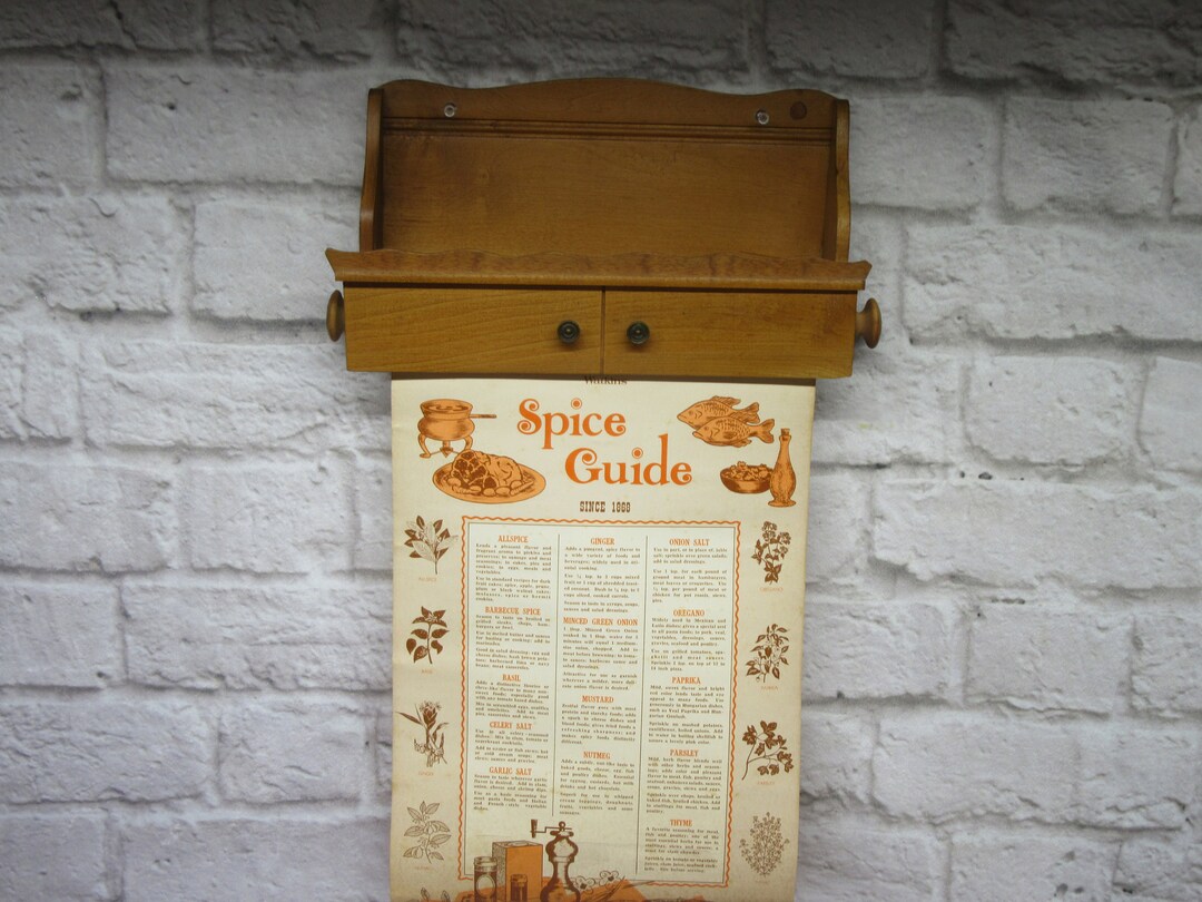 Vintage Watkins Solid Wood Spice Rack Shelf Farmhouse Kitchen - Etsy