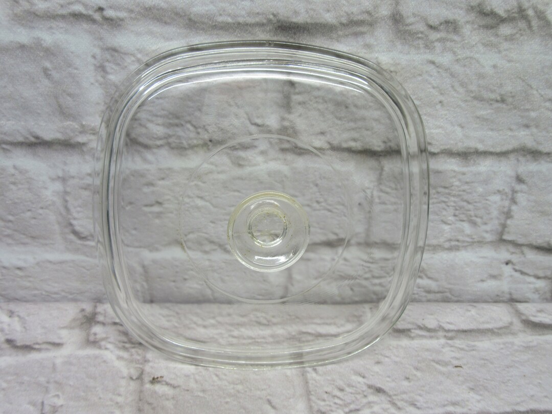 Pyrex Vintage Replacement Clear Glass Square Lid A9C USA Made Corning ...