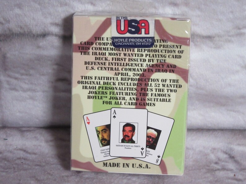 Original Iraqi Most Wanted Playing Cards Brand NEW Factory Sealed ...
