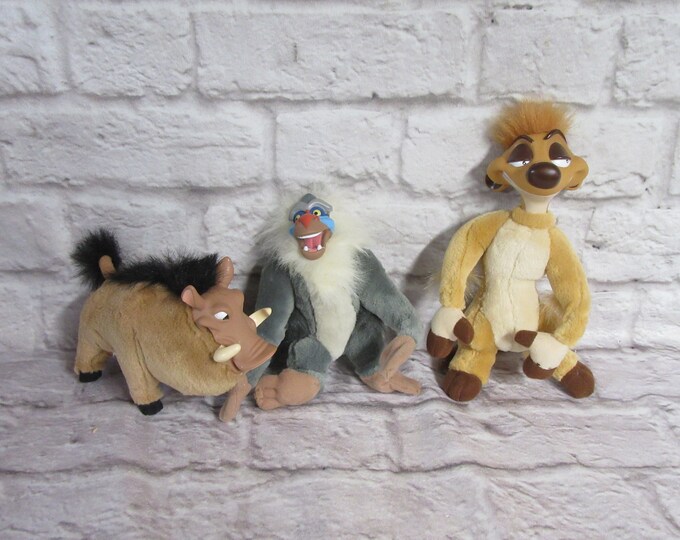 Disney Store the Lion King Mattel VINYL FACE PLUSH Stuffed Animals ...