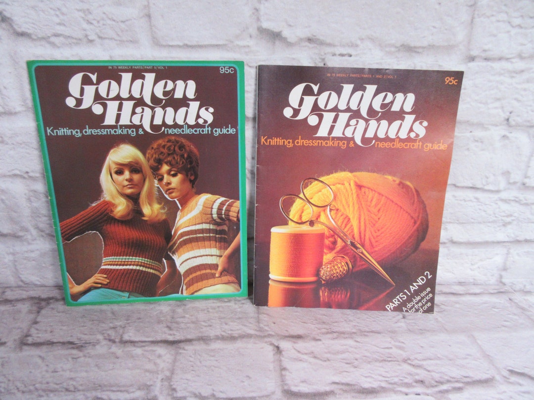 Two Vintage 1970s Golden Hands Magazine Knitting Dressmaking ...