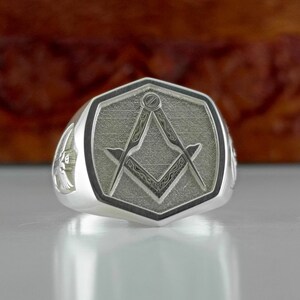 Sterling Silver Freemason Ring: Custom Masonic Jewelry Gift - Etsy