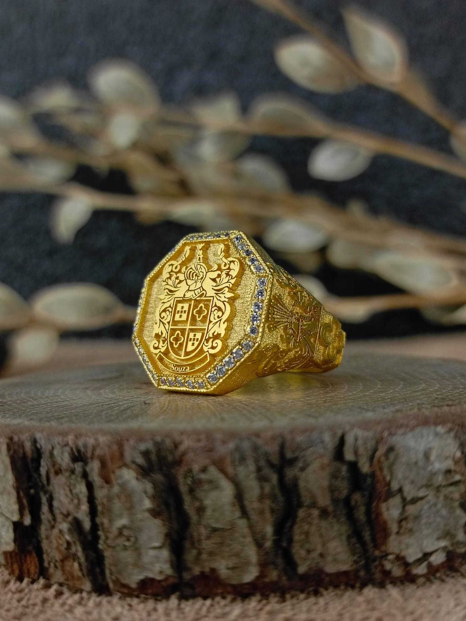 Custom Family Crest Signet Ring: Solid Sterling Silver, Personalized - Etsy