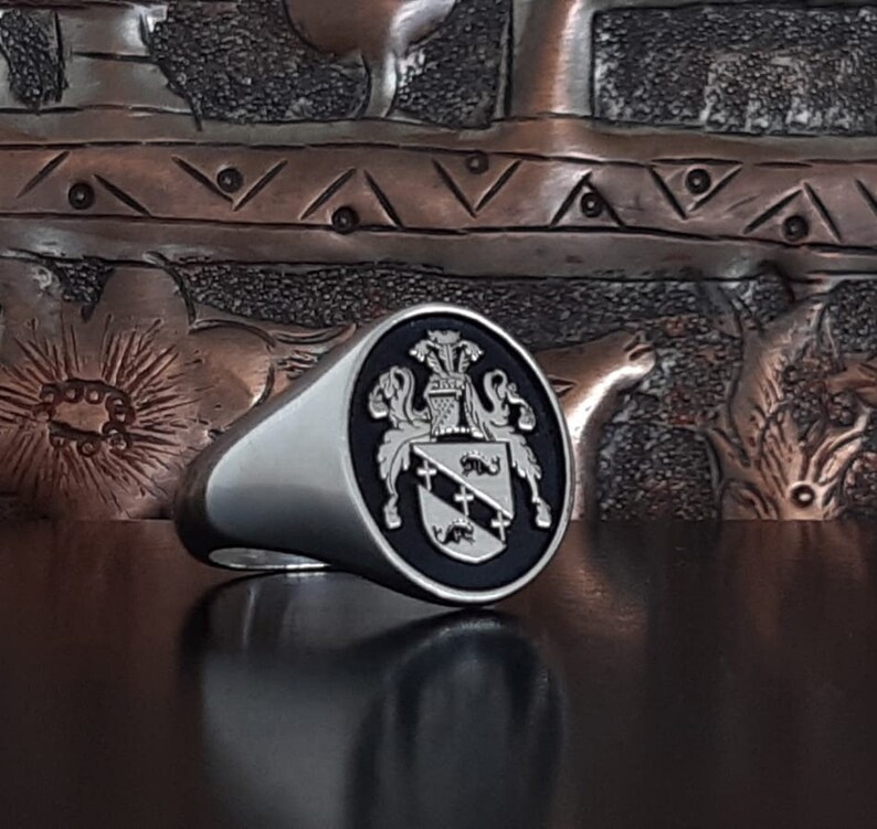 Signet Ring Coat of Arms Ring for Personalized Jewelry Gold - Etsy