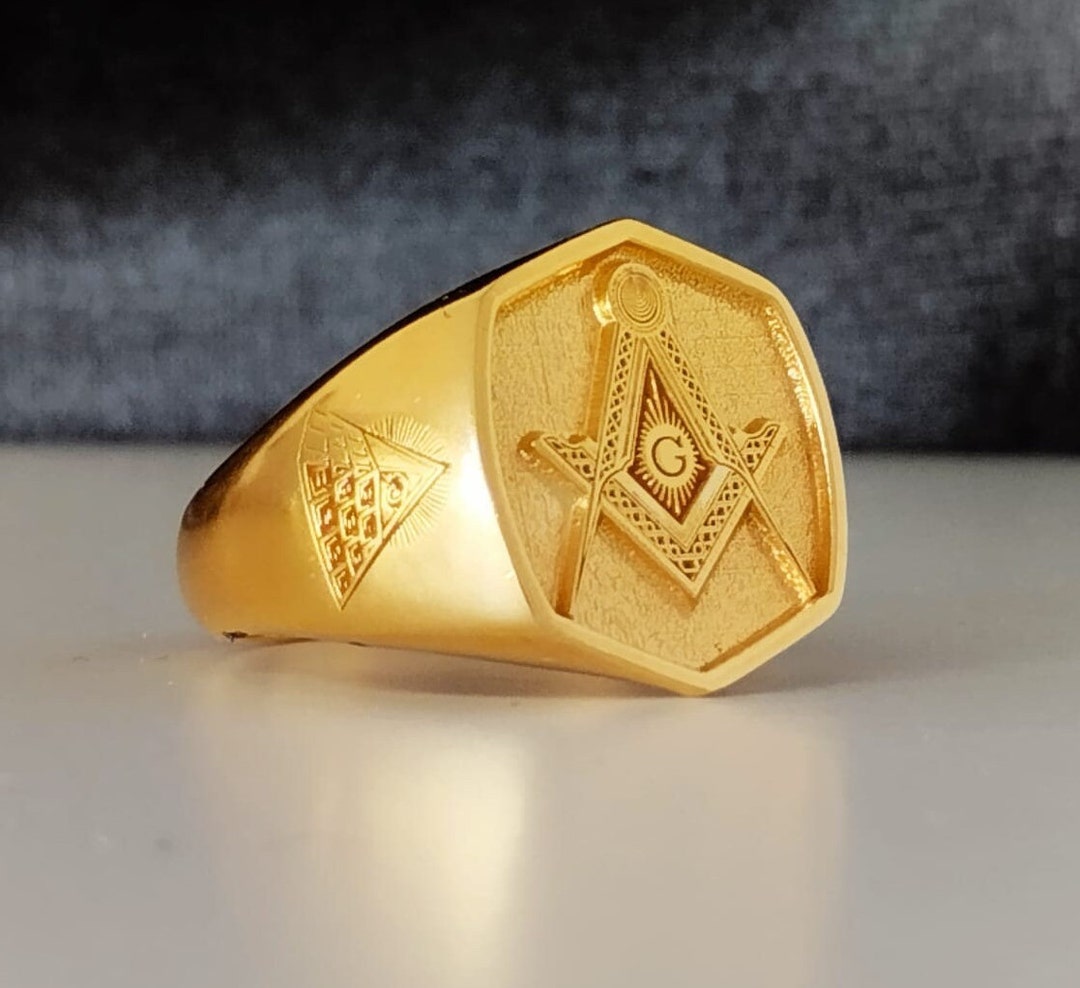 Sterling Silver Masonic Ring: Custom Engraved Freemason Jewelry - Etsy