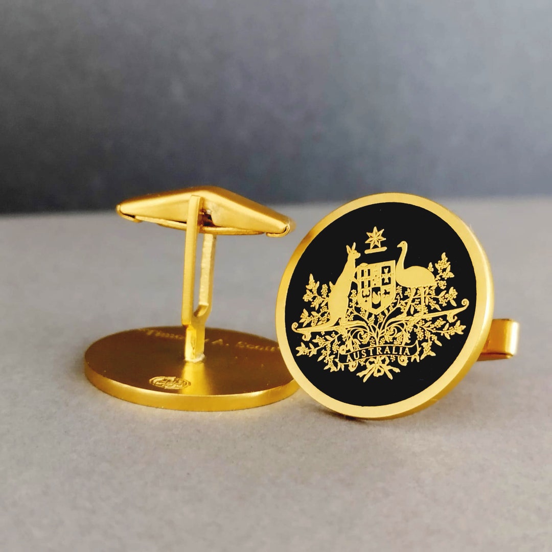 Australian Clan Cufflinks: Personalized 24K Gold Filled Jewelry - Etsy