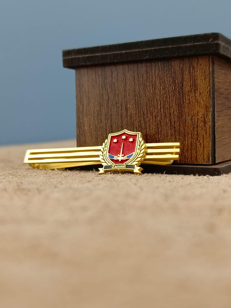 Personalized Groomsman Tie Clip: Engraved Coat of Arms, Sterling Silver ...