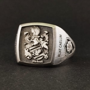 Custom Made Family Crest Signet Ring,personalized Coat of Arms Ring ...
