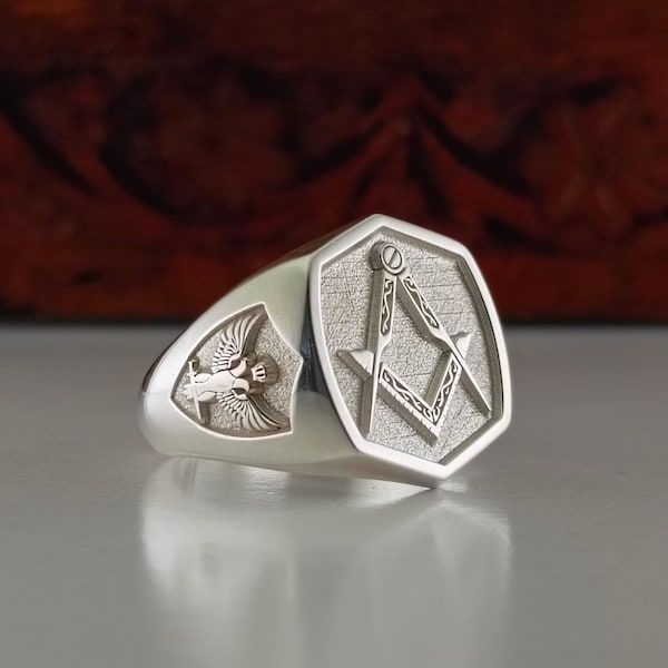 Mens Masonic Ring - Etsy