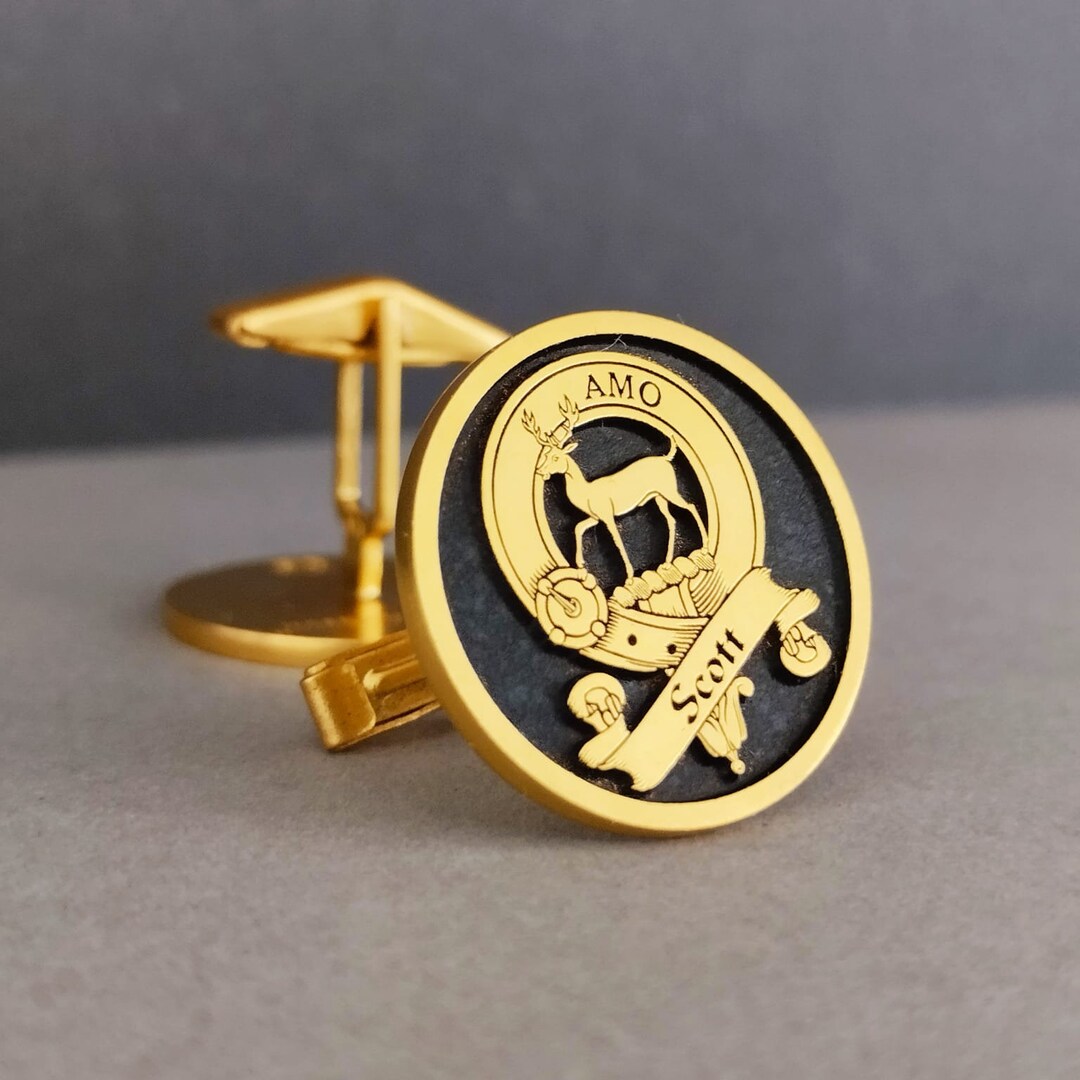 Personalized Gold Cufflink With Family Crest, Silver Cufflinks,custom ...
