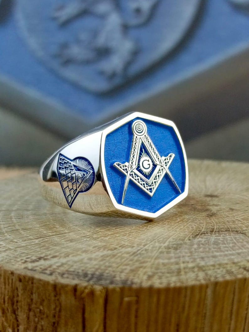 Custom Sterling Silver Freemason Ring: Personalized Masonic Jewelry - Etsy