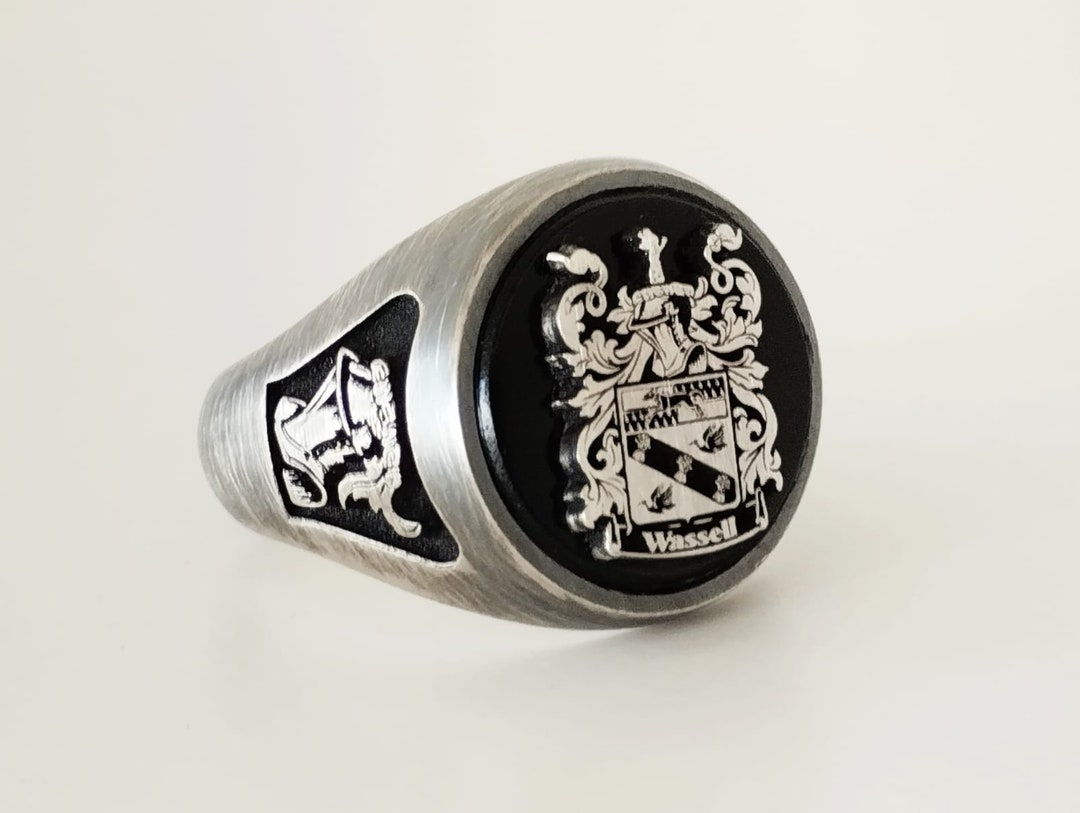 Custom Family Crest Signet Ring: Sterling Silver Intaglio Ring - Etsy