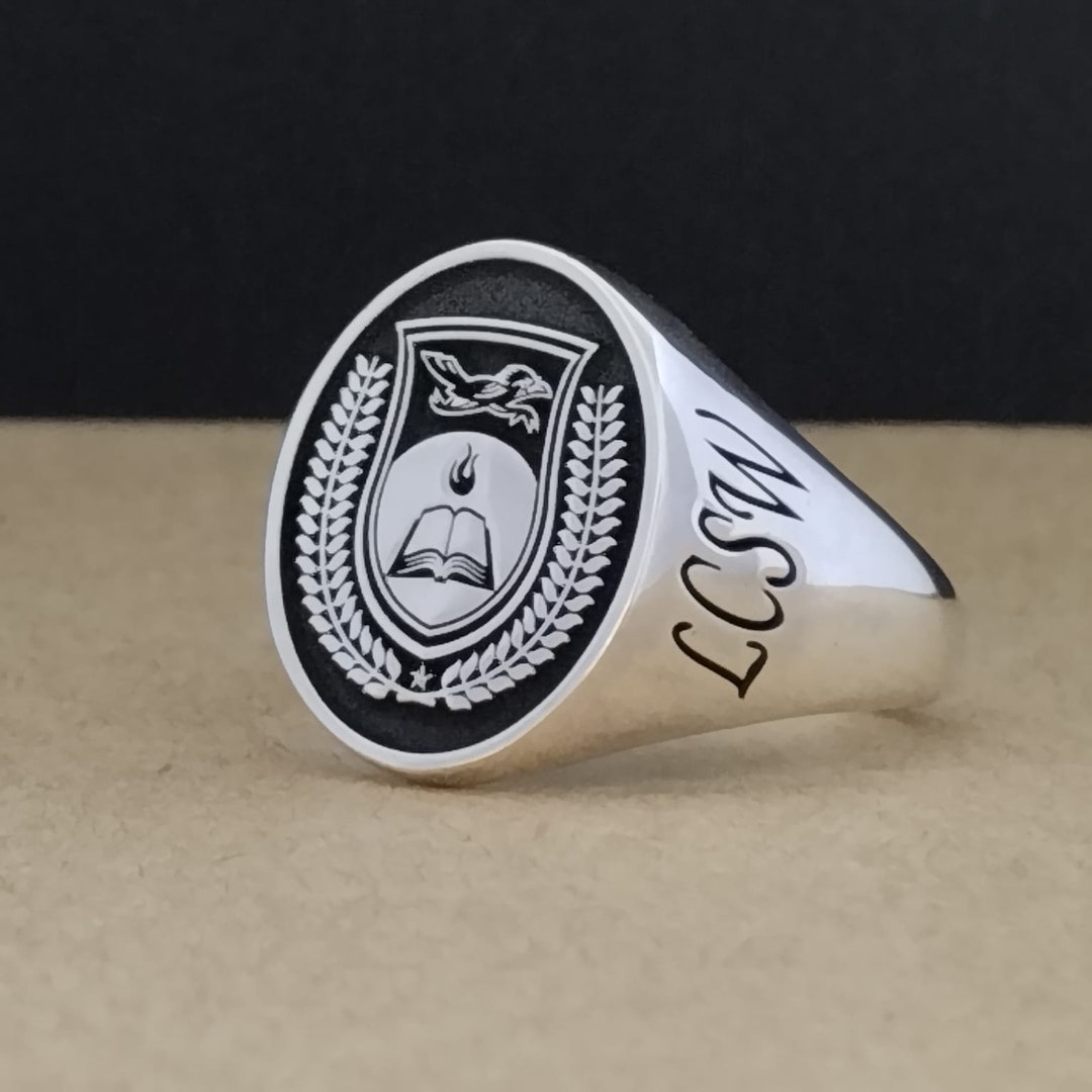 Custom College Ring, 925 Sterling Silver Ring, Class Ring, School Ring ...