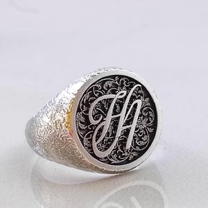 Custom Monogram Signet Ring – Personalized Initial Jewelry for Women ...
