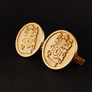 Personalized Coat of Arm Cuff Links With Sterling Silver,custom ...