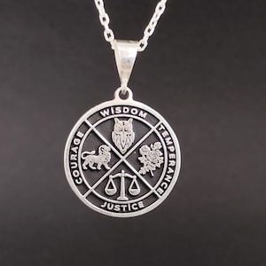 The Cardinal Virtues Stoic Necklace,justice Wisdom Temperance Courage ...