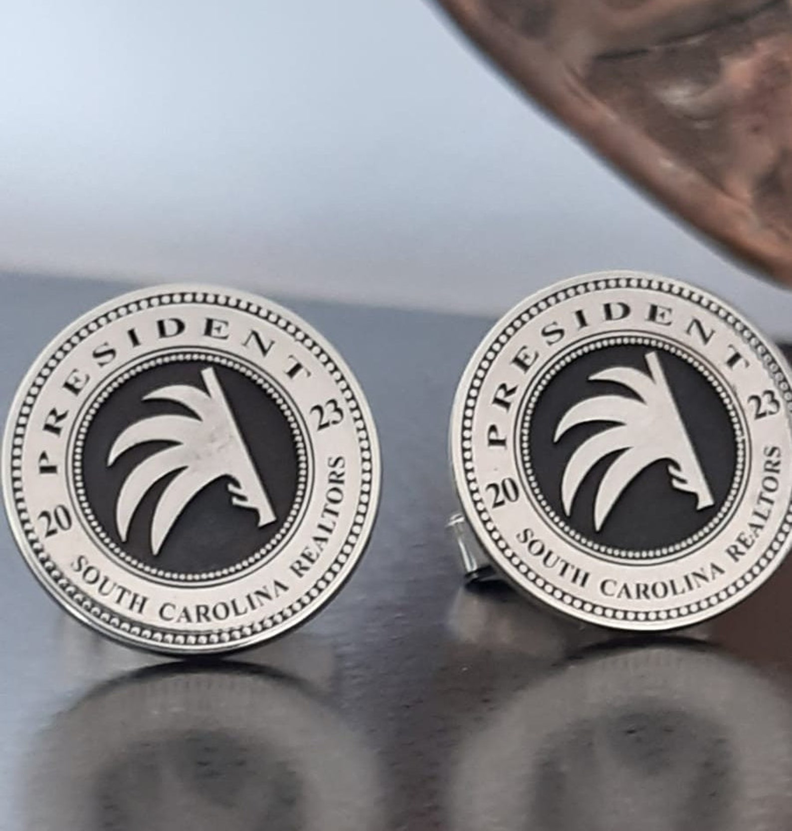 Custom Coat of Arms Cufflinks: Sterling Silver Family Crest - Etsy