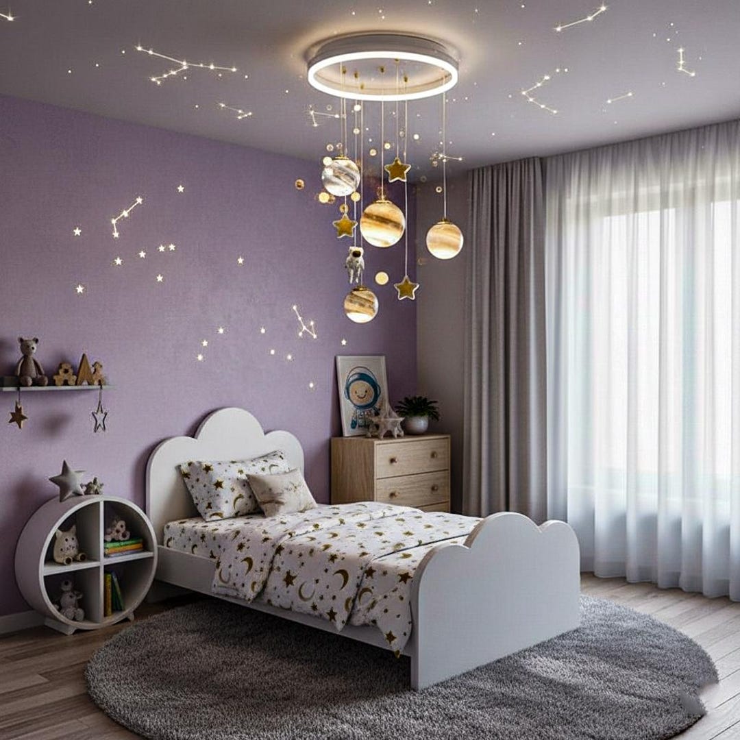 Creative Princess Room LED Ceiling Light – Warm Glow Kids Bedroom Lamp ...