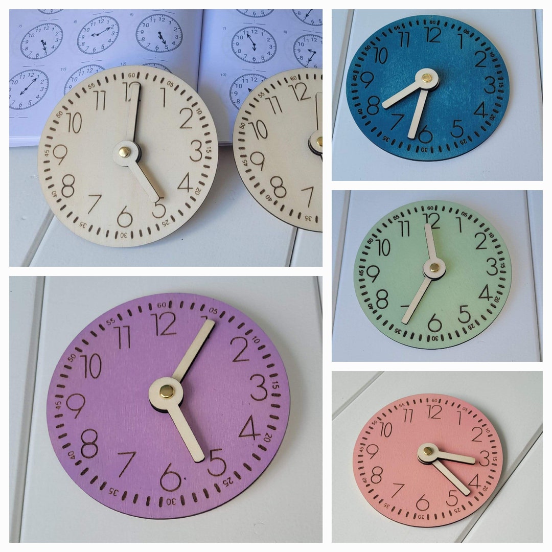 Handmade Wooden Learning Clock Learn the Time in a Playful Way - Etsy