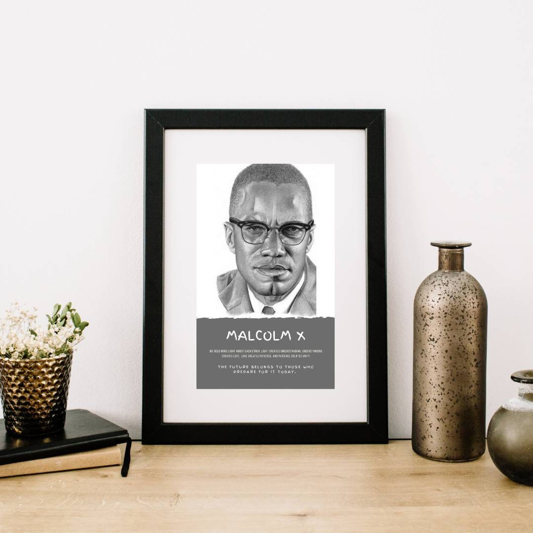 Malcolm X Poster Wall Art, Digital Download, A4 Gift - Etsy
