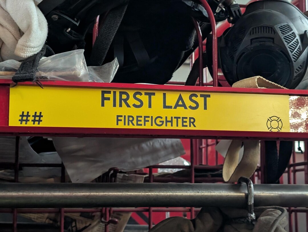 Firefighter Rack Name Plate - Name Tag - Etsy