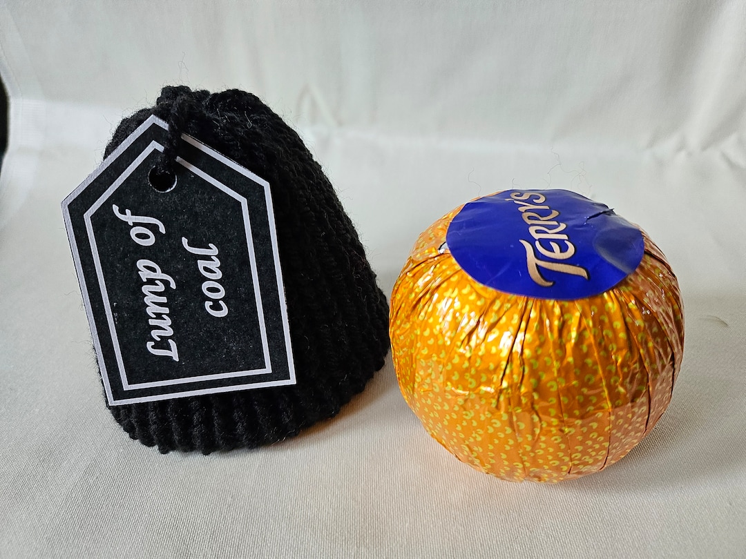 Lump of Coal Christmas Chocolate Orange Covers - Hand Knitted ...