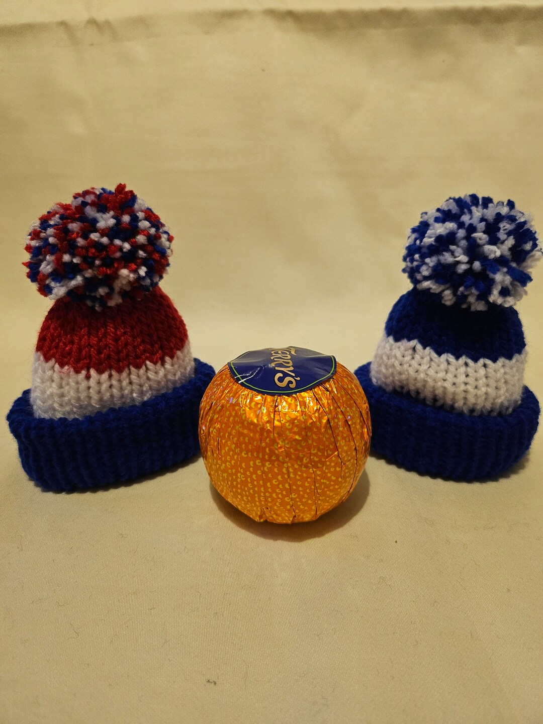 Rangers Christmas Santa Hat Chocolate Orange Covers Hand Knitted ...