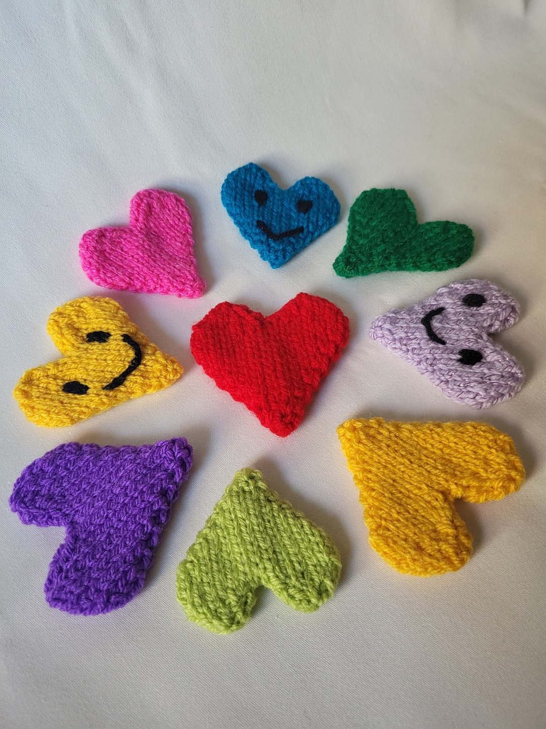 Medium Sized Knitted Hearts - Pocket Hug - Etsy