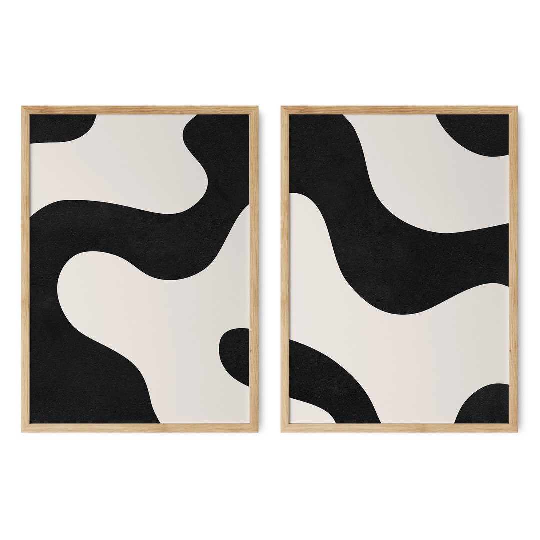 Poster Set Modern Art Beige Two-part Picture Set for Home Perfectly ...