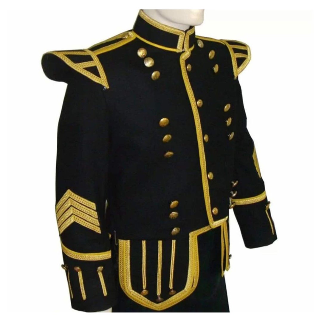 Scottish Black Marching Band Tunic Jacket Custom Made - Etsy