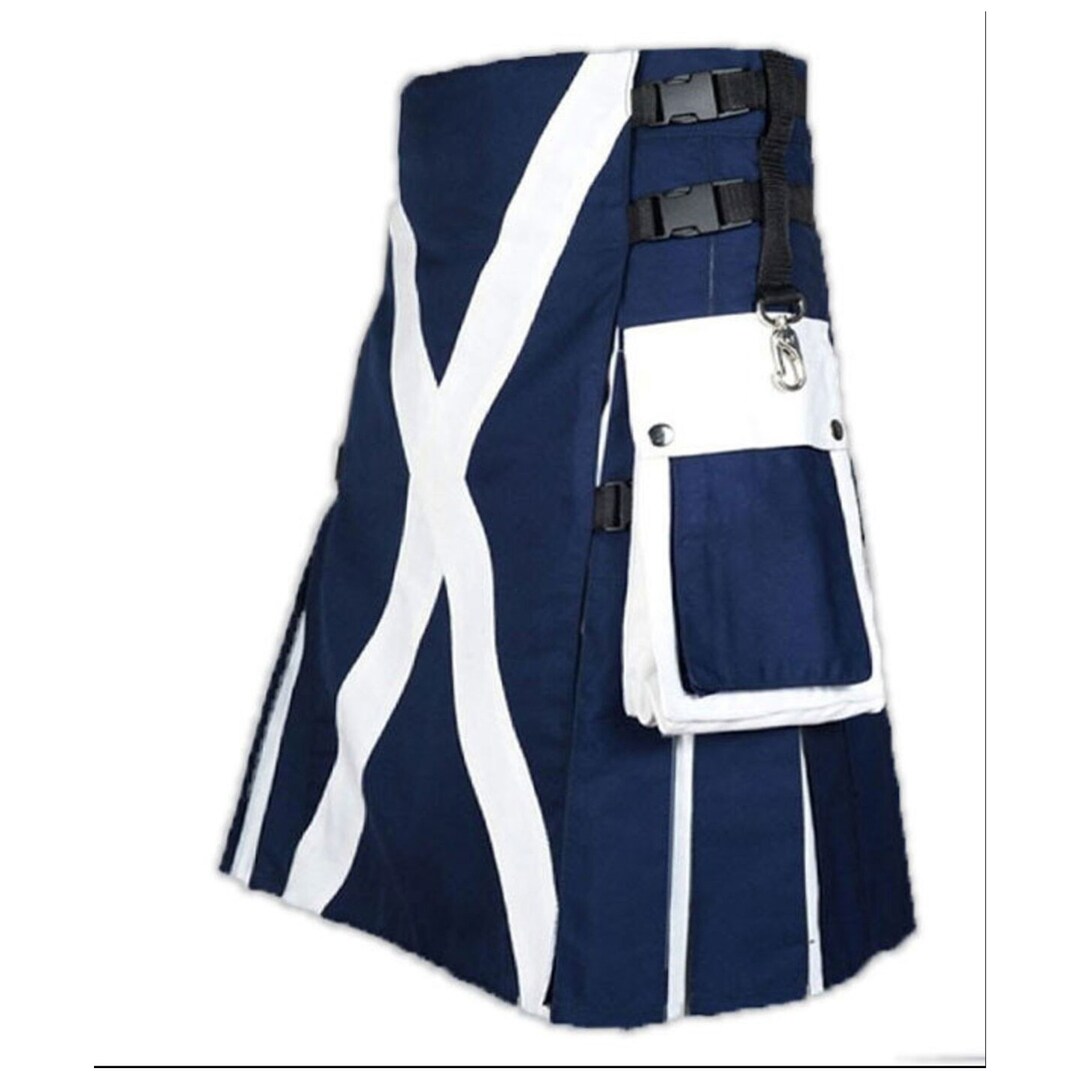 Custom Made Scotland National Flag Kilt Men's Blue Utility - Etsy